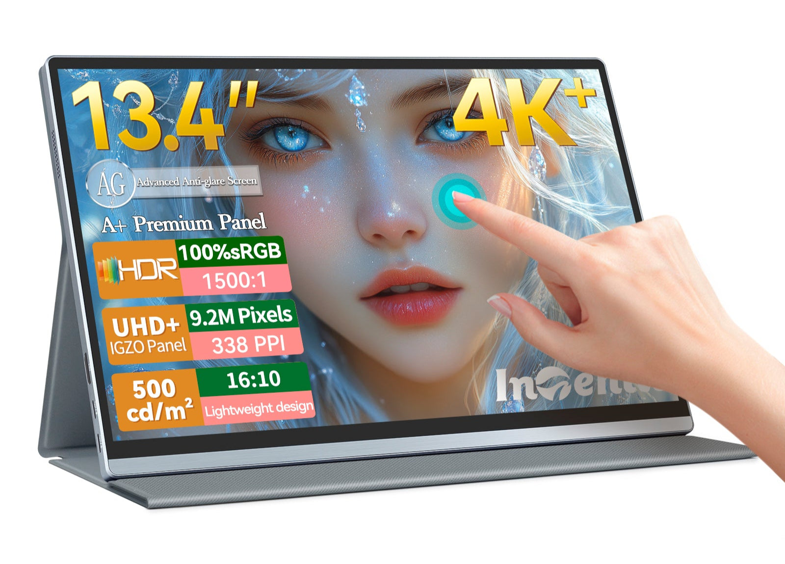 Intehill 4K Portable Monitor for Laptop and mini PC, 13.4 inch U13NA