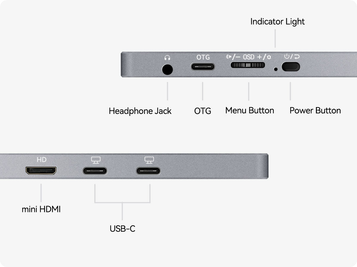 Intehill 4K Portable Monitor for Laptop and mini PC, 13.4 inch U13NA